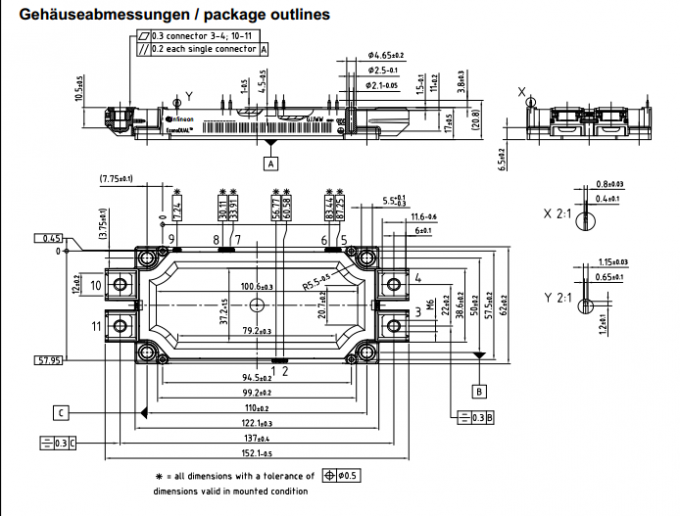 Compact Dual IGBT In Power Electronics For Emitter Controlled Diode NTC FF600R12ME4