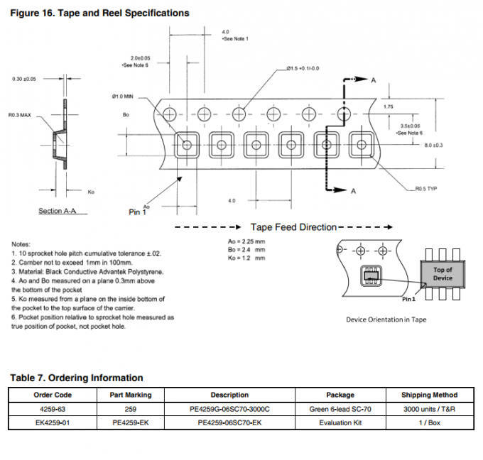 1.8V Power Supply IL Reflective PE4259 63 SPDT RF Switch