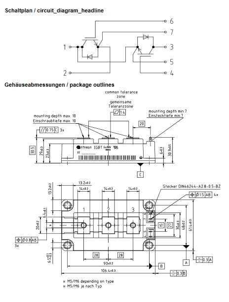 FF450R12KT4 580A 2400W IGBT Silicon Modules Infineon Technologies