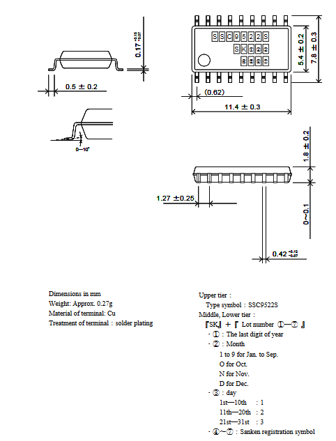 SOP18 Package SSC9522S Controller IC For High Side MOSFET