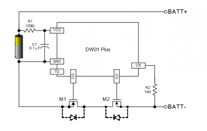 DW01-P Overcurrent Protection IC For Lithium Polymer Battery Pack