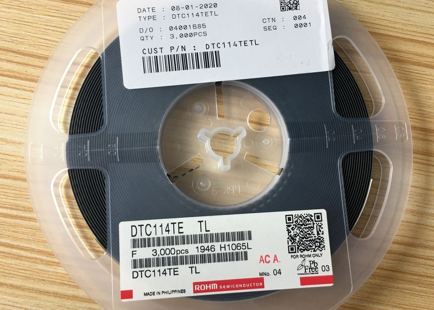Pre Biased NPN 50V 100MA ROHM Semiconductor DTC114TETL Bipolar Transistor
